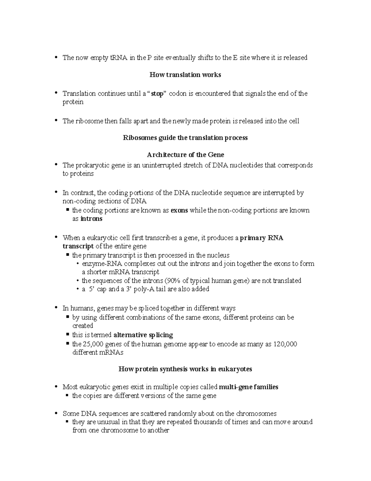 18 How Genes Work 3 Biology • The Now Empty Trna In The P Site Eventually Shifts To The E