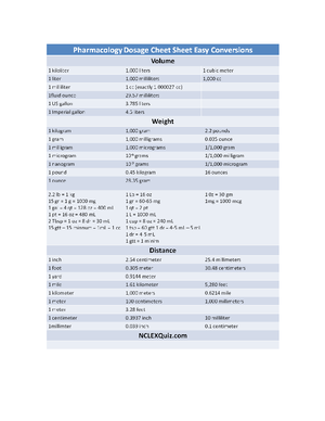 Conversions to Know - Studocu