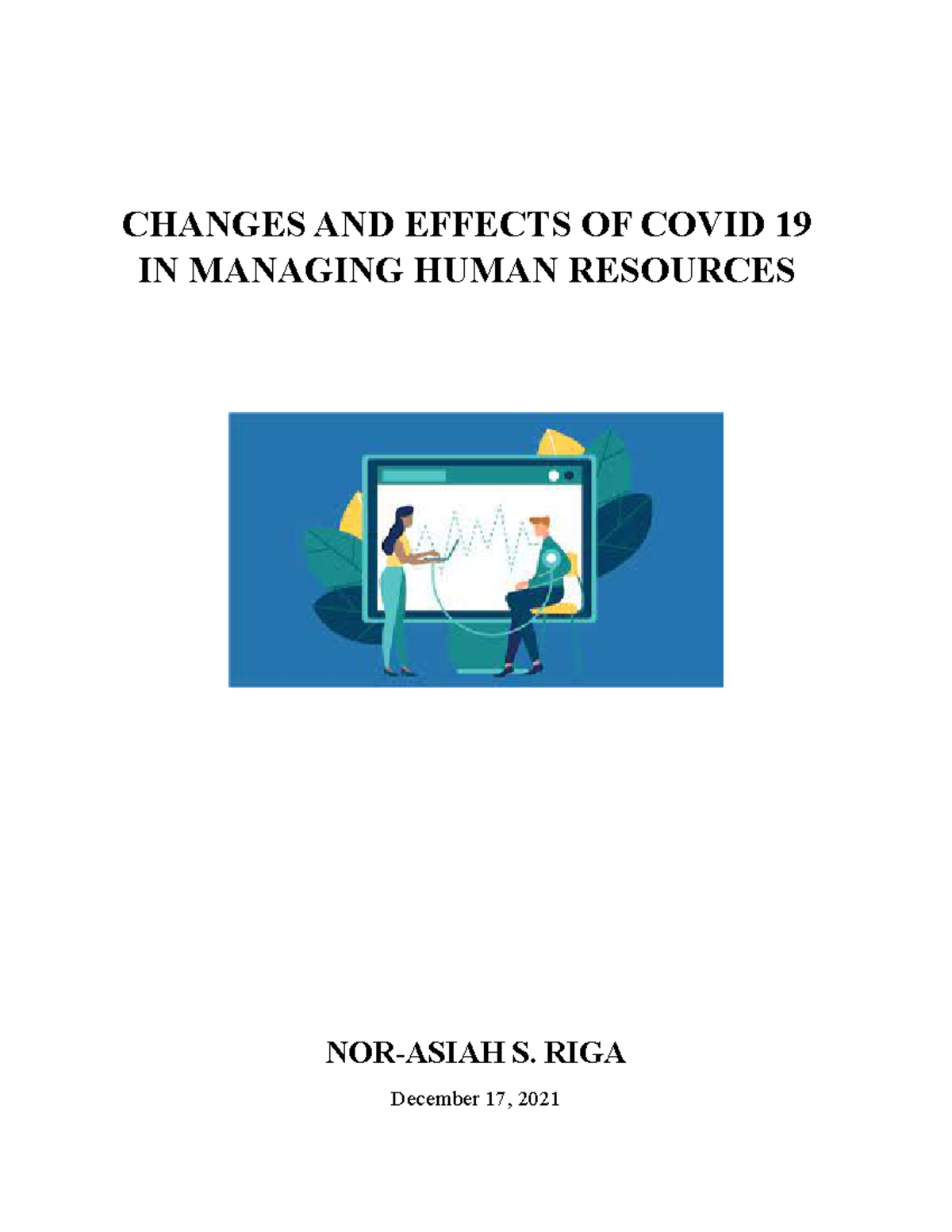 MGT103- Human Resource Management ( Changes OF Covid-19 TO Human ...