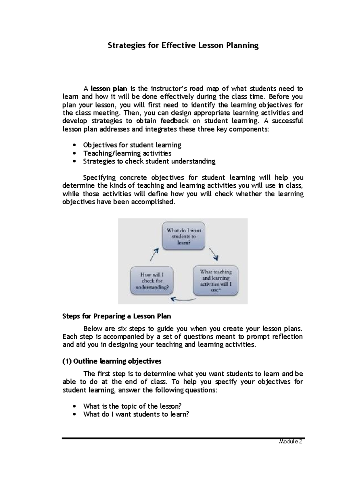 Strategies for Effective Lesson Planning - A lesson plan is the ...