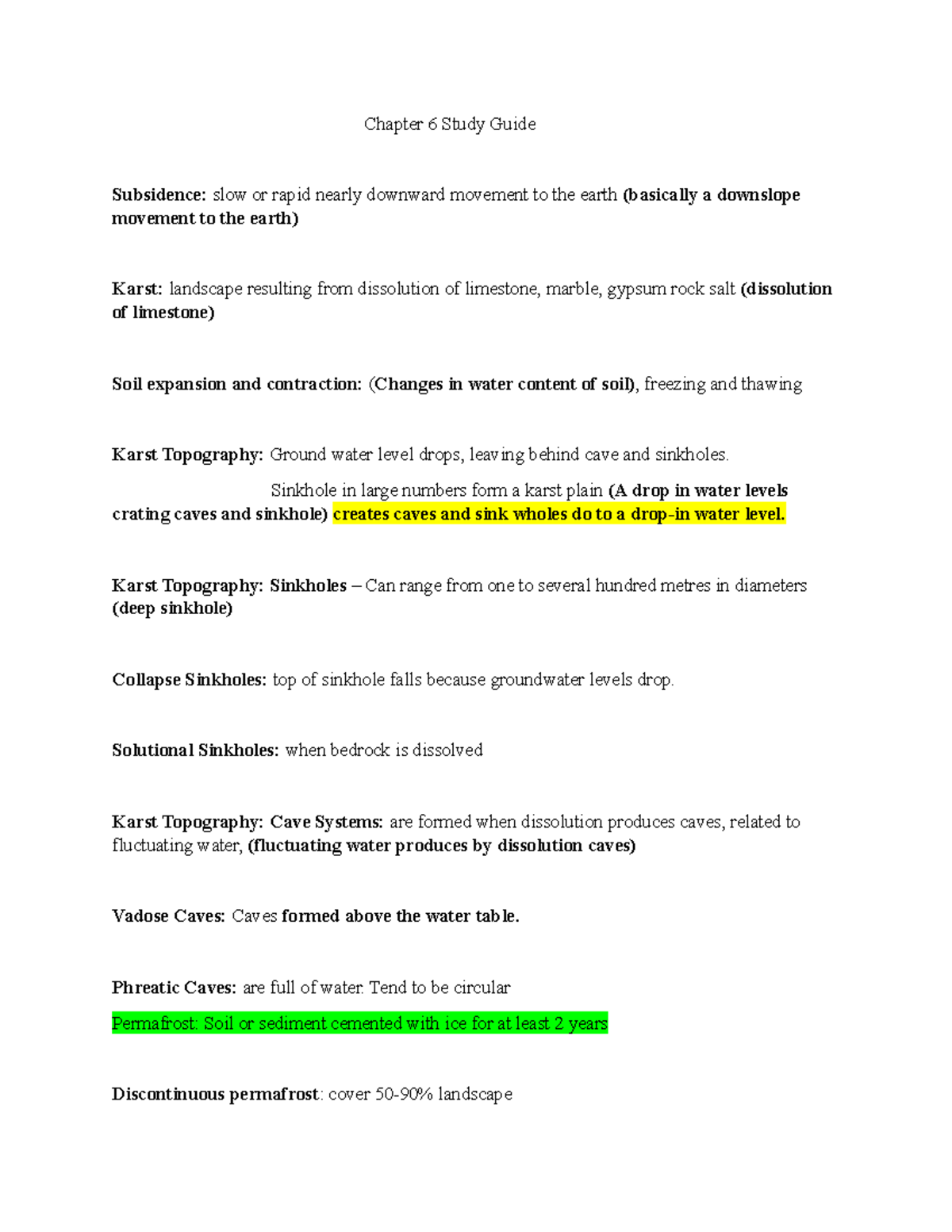 Chapter 6 study guide for Natural Hazards - Chapter 6 Study Guide ...