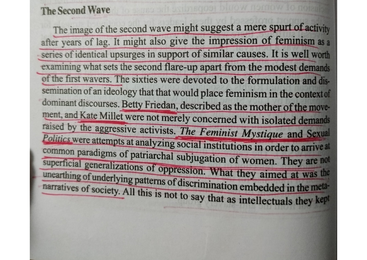 The second wave - B.A English Language and Literature - Studocu