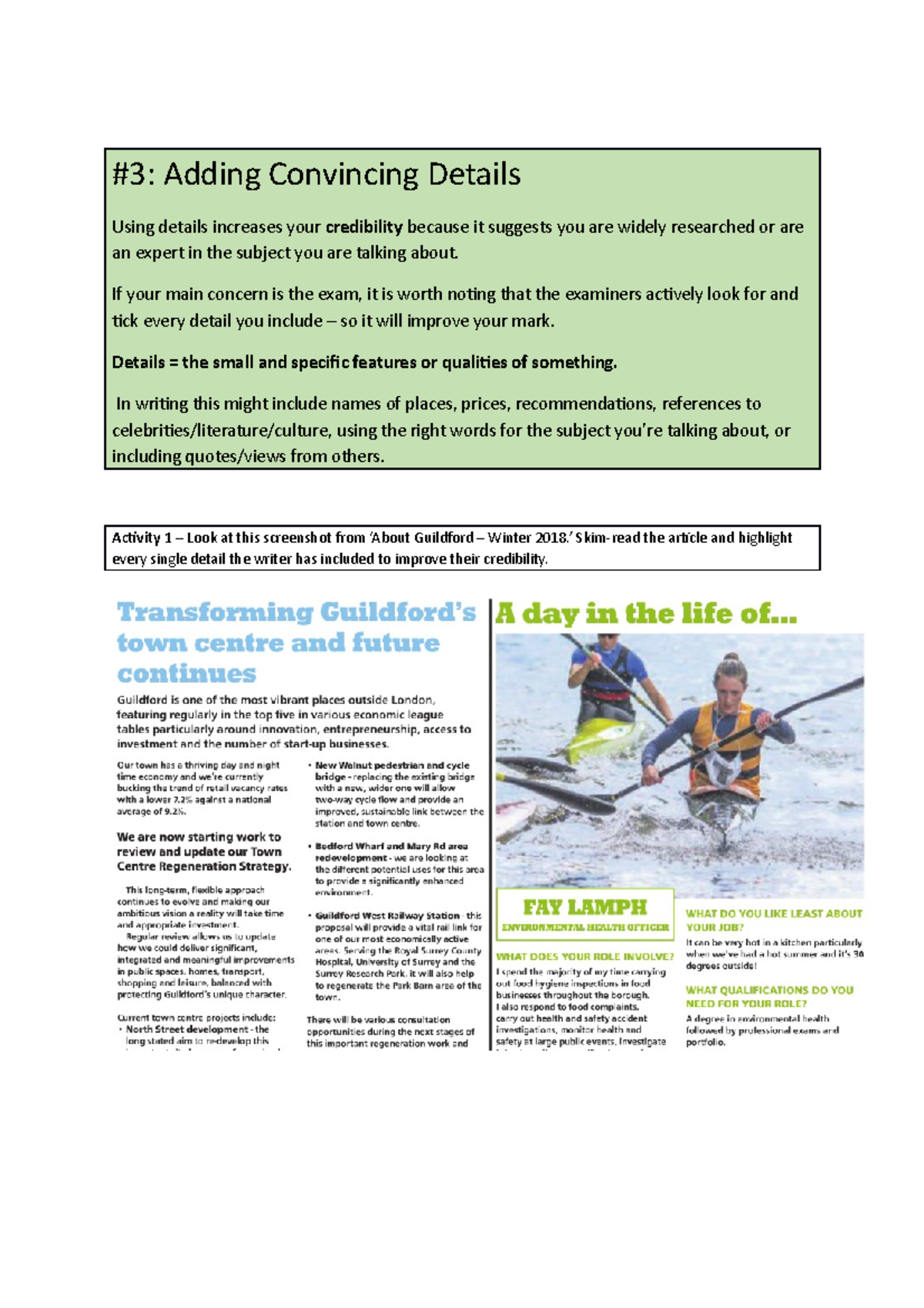 Writing- adding detail - #3: Adding Convincing Details Using details ...