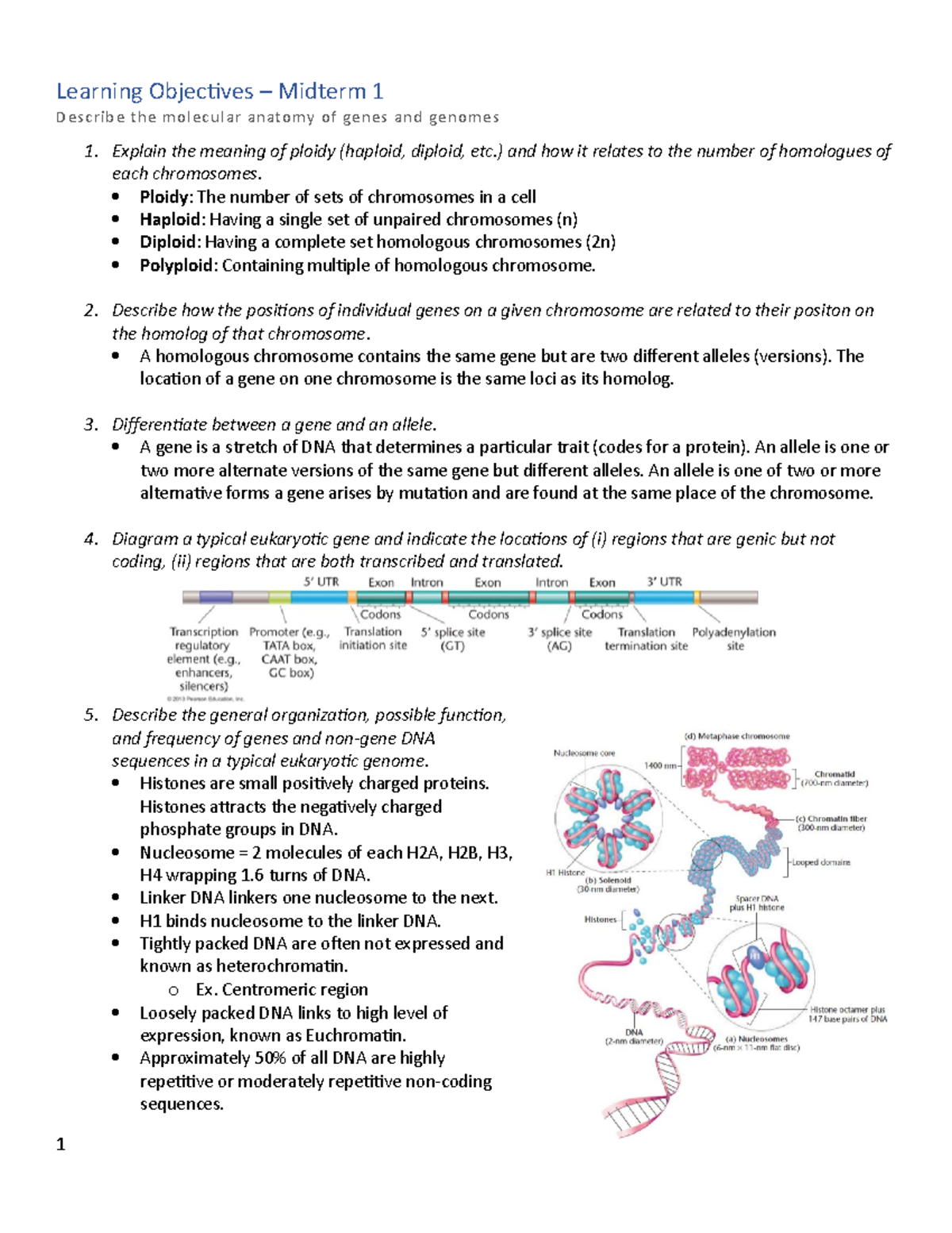 BIO2133- Learning Objectives 2018 - Learning Objectives Midterm 1 ...