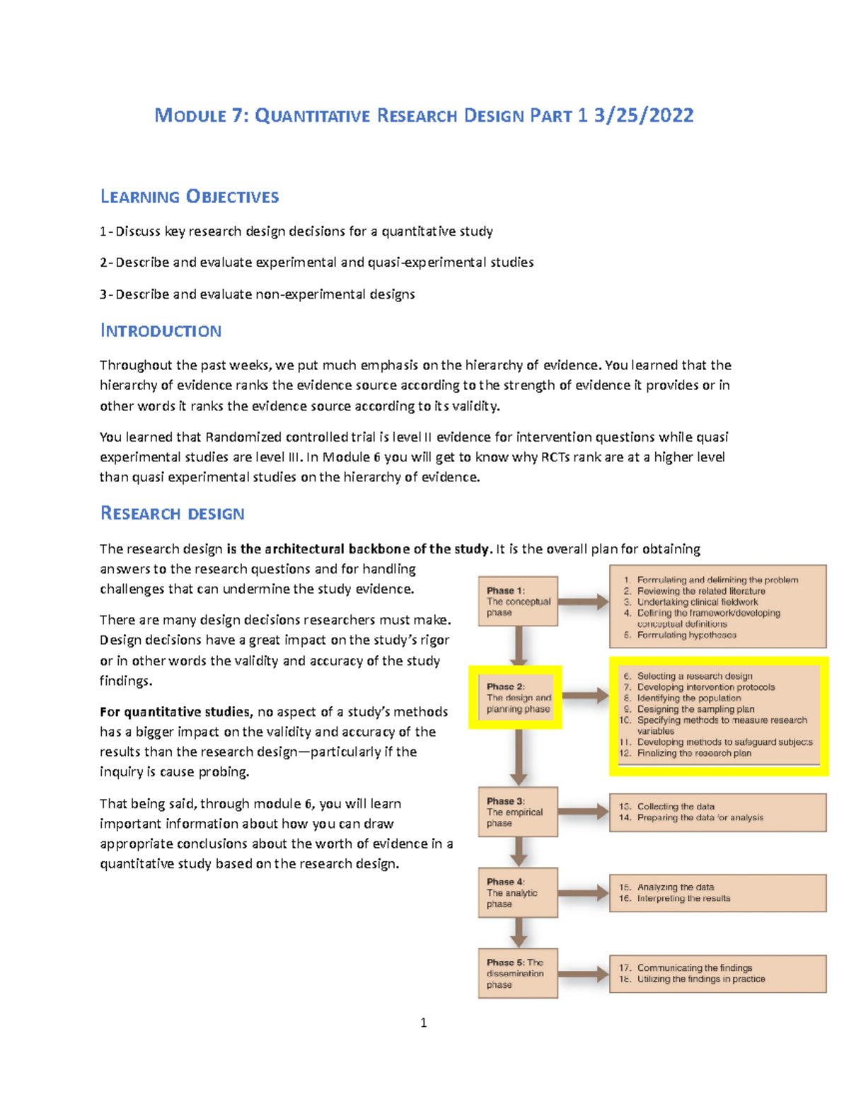Handout Module 7 Part 1 - Lecture notes - MODULE 7: QUANTITATIVE ...