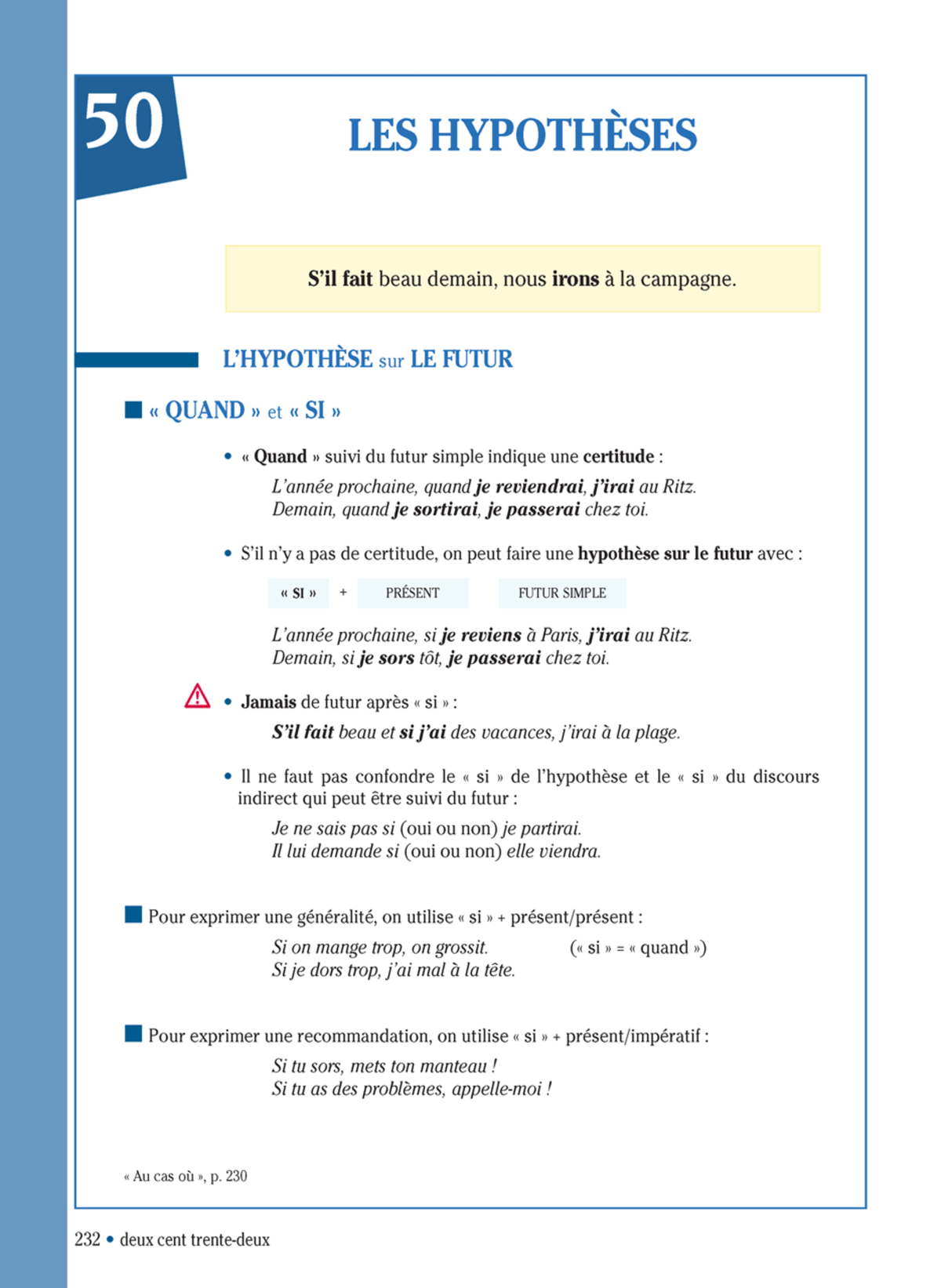 Les Hypothèses-Grammaire Progressive CLE repaso - Francés - Studocu