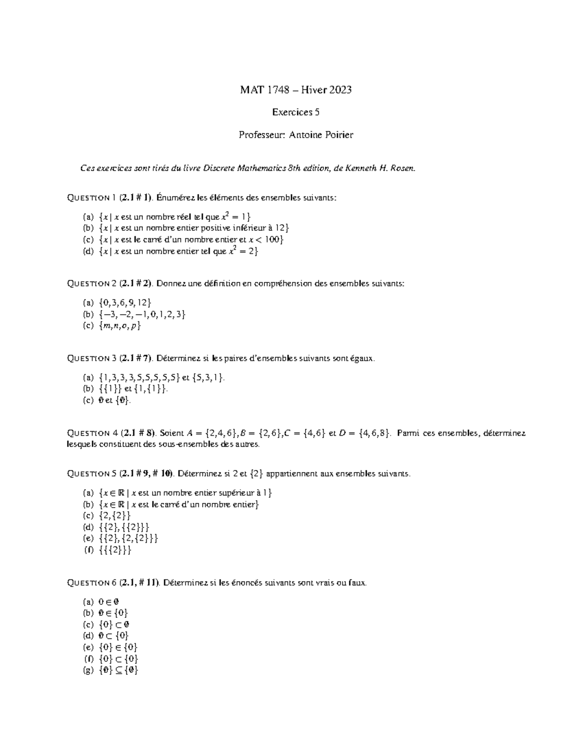 Tutoriel 05 de MAT - MAT 1748 – Hiver 2023 Exercices 5 Professeur ...