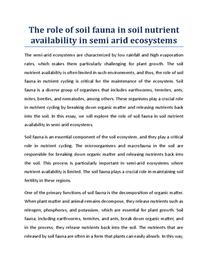 Soil Fauna - Soil Fauna Introduction Soil fauna refers to the animals ...