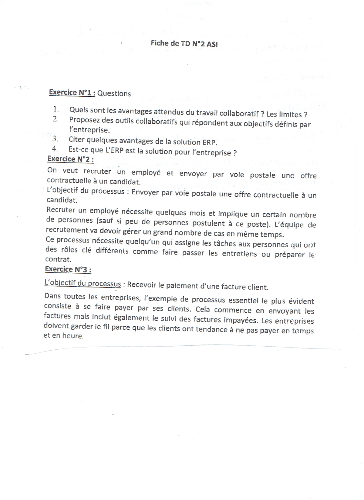 Fiche TD 2 - Administration des Systémes d'information - Studocu