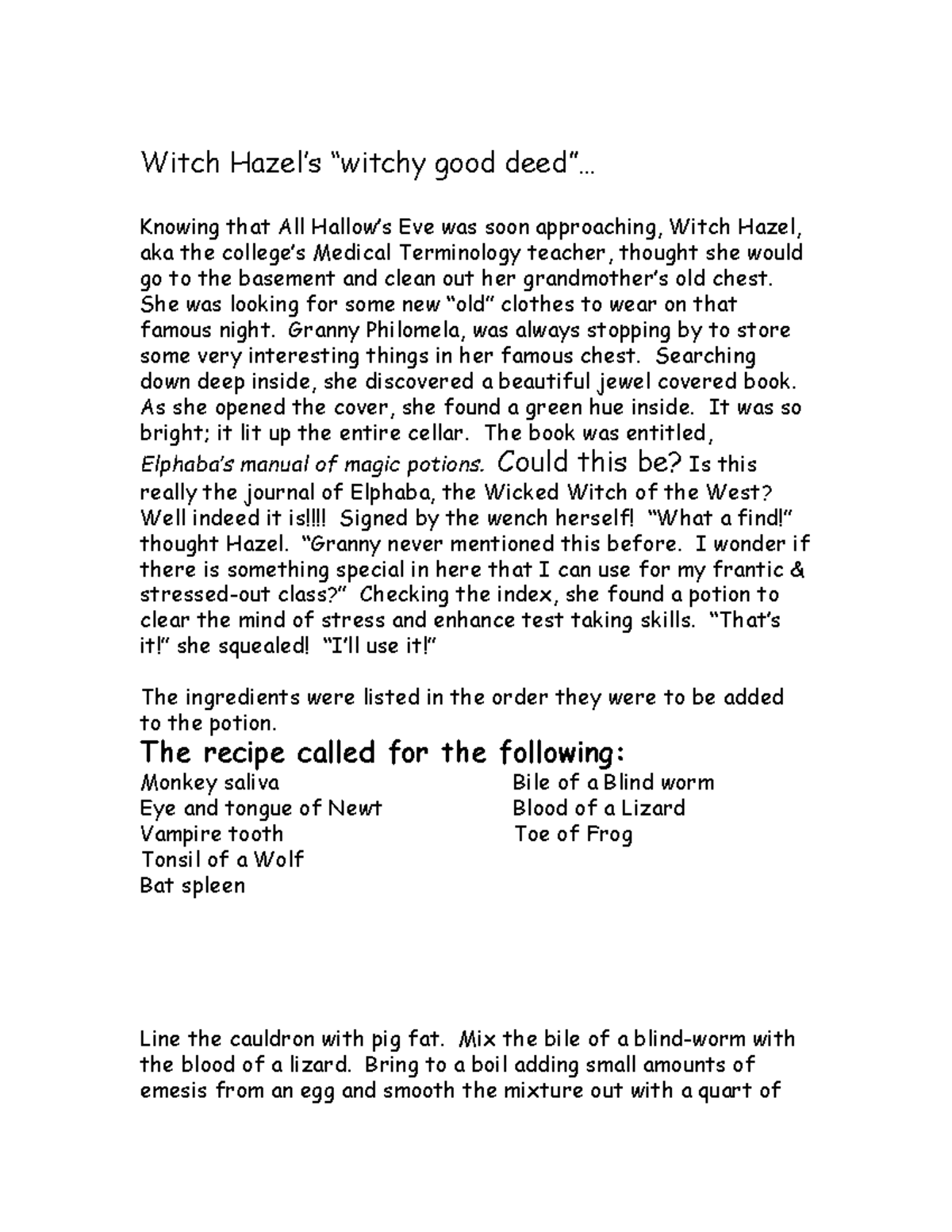 Witch Hazel updated copy for online classes - Witch Hazel’s