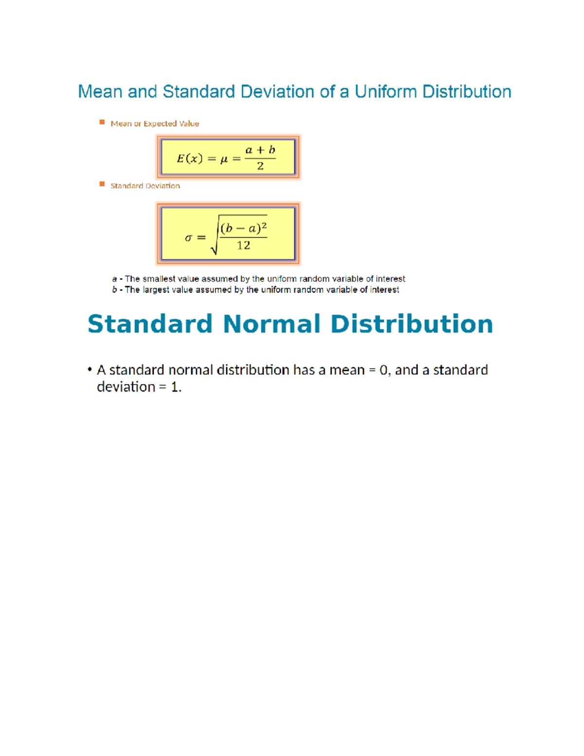 Qms cheatsheet - Summary Business Statistics - Sigma is standard ...