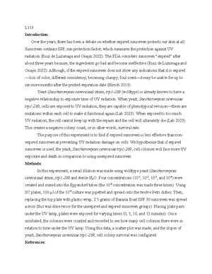 L113 Week 13 laboratory reflection - Plant Transpiration - Name ...