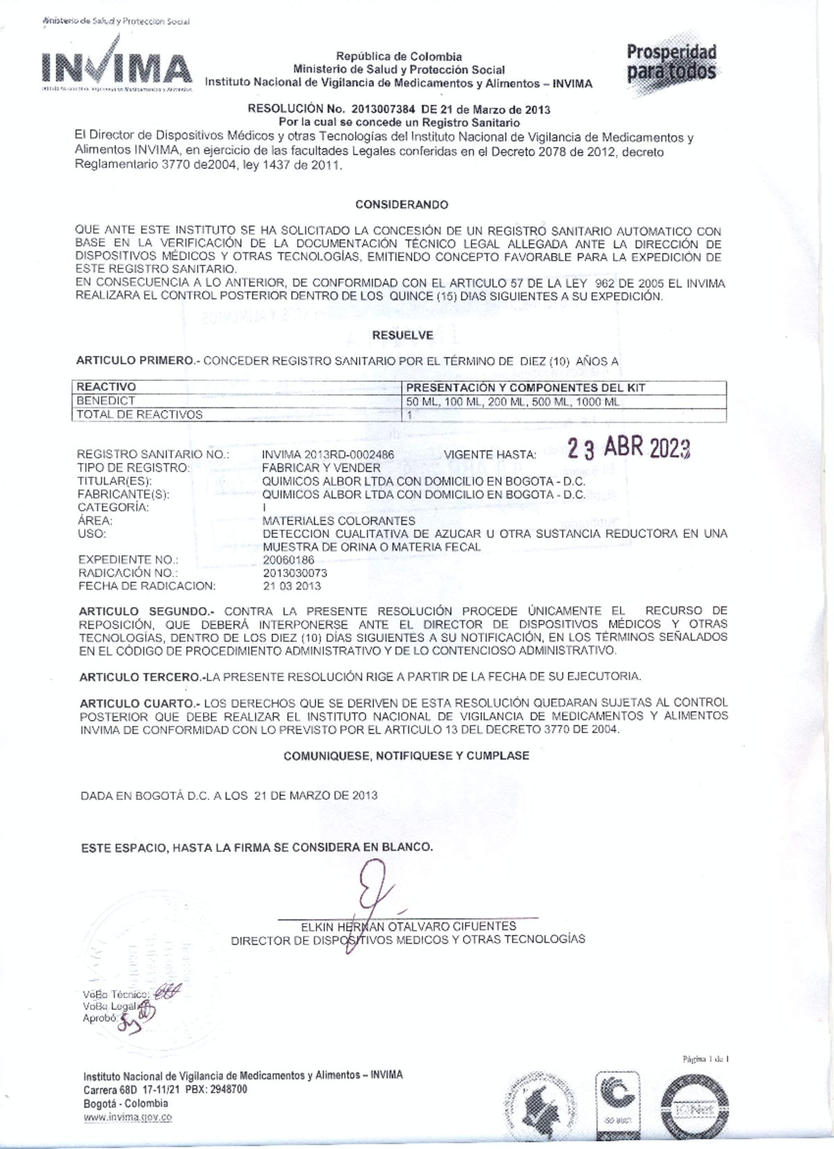 RS-Benedict - ACTIVIDADES - Ministerio de Salud y Protección Social ...