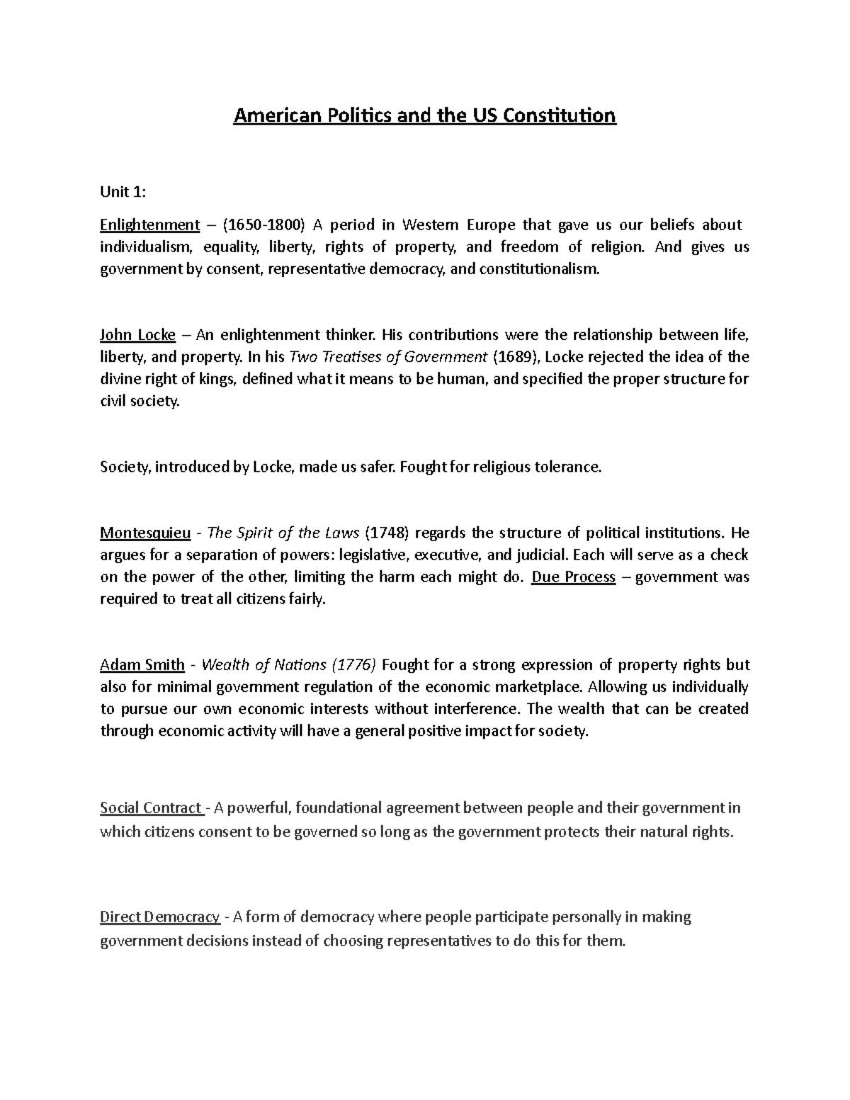 American Politics and US Constitution - American Politics and the US ...
