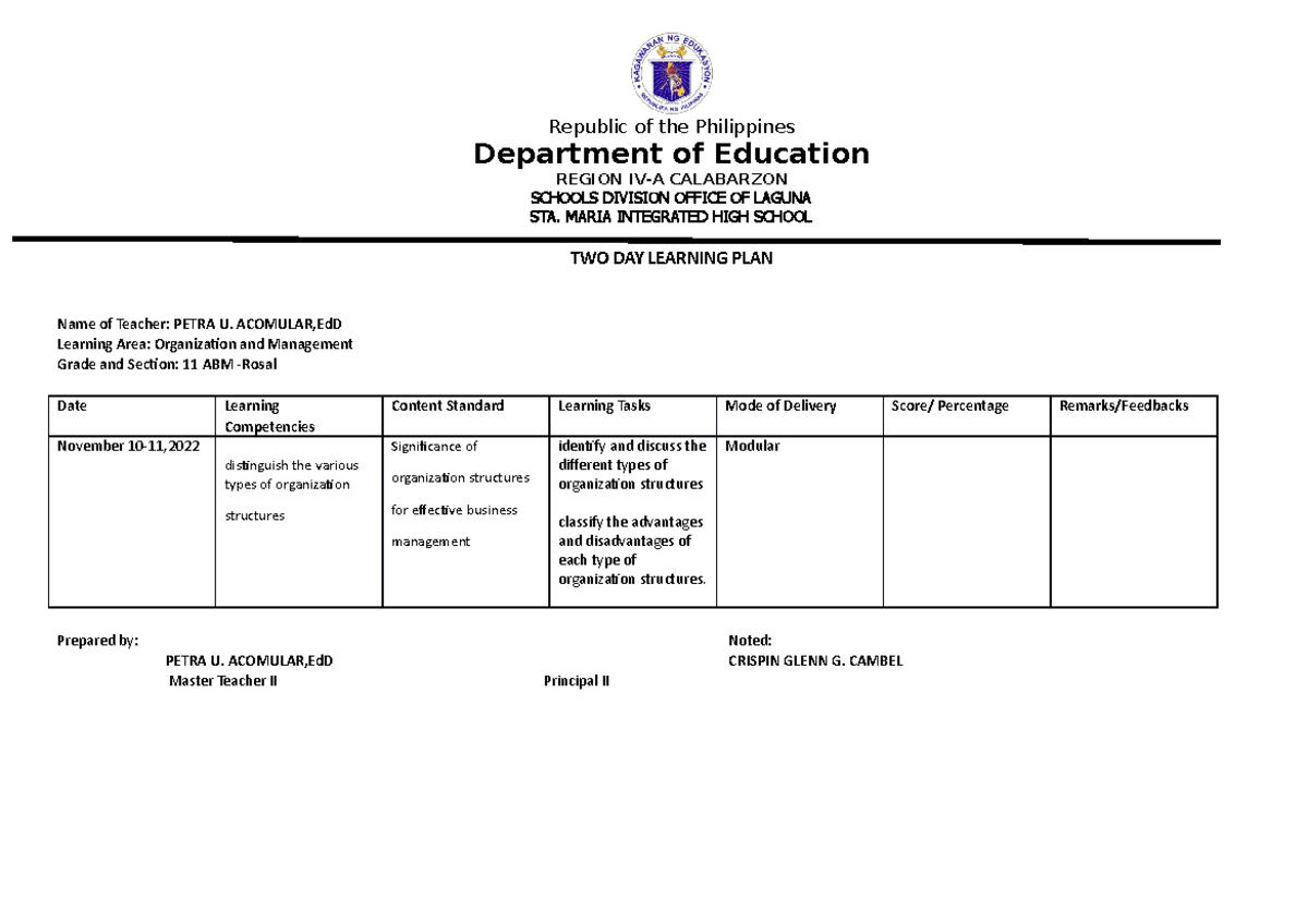 Learning-PLAN - Learning Plan - Department of Education REGION IV-A ...