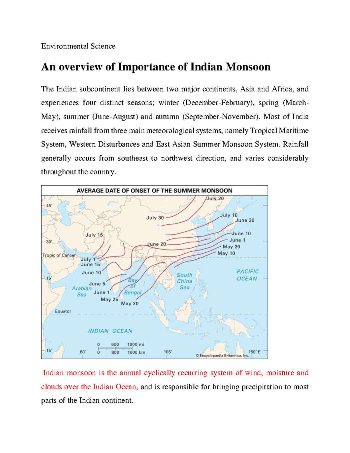 An overview of Importance of Indian Monsoon - Environmental Science An ...