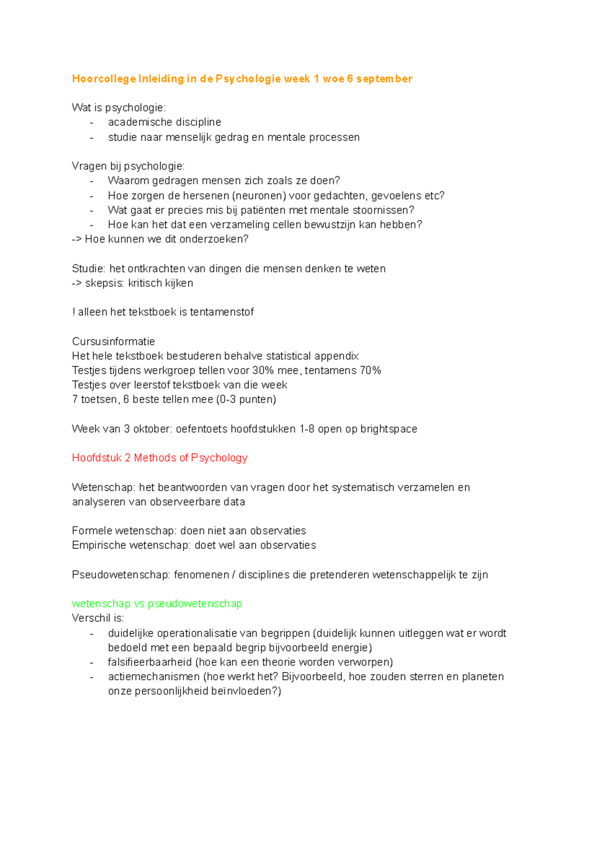HC IP - Samenvatting hoorcollege 1 - Hoorcollege Inleiding in de ...