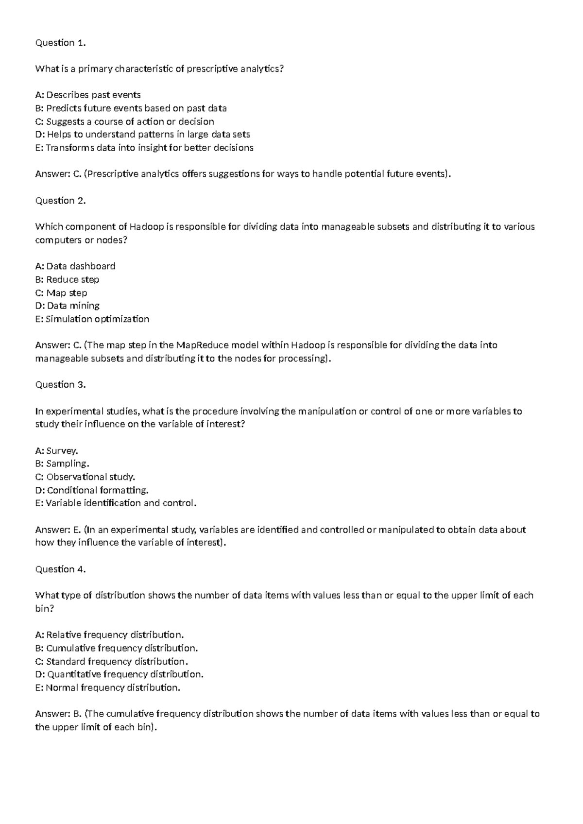 Quiz6 memo - practice material - Question 1. What is a primary ...