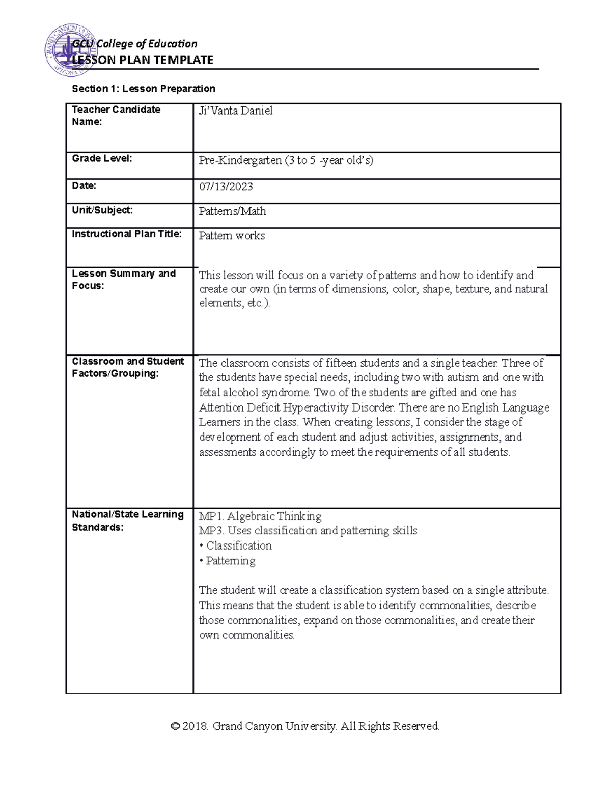 New Ceo lesson plan new turn in - LESSON PLAN TEMPLATE Section 1 ...