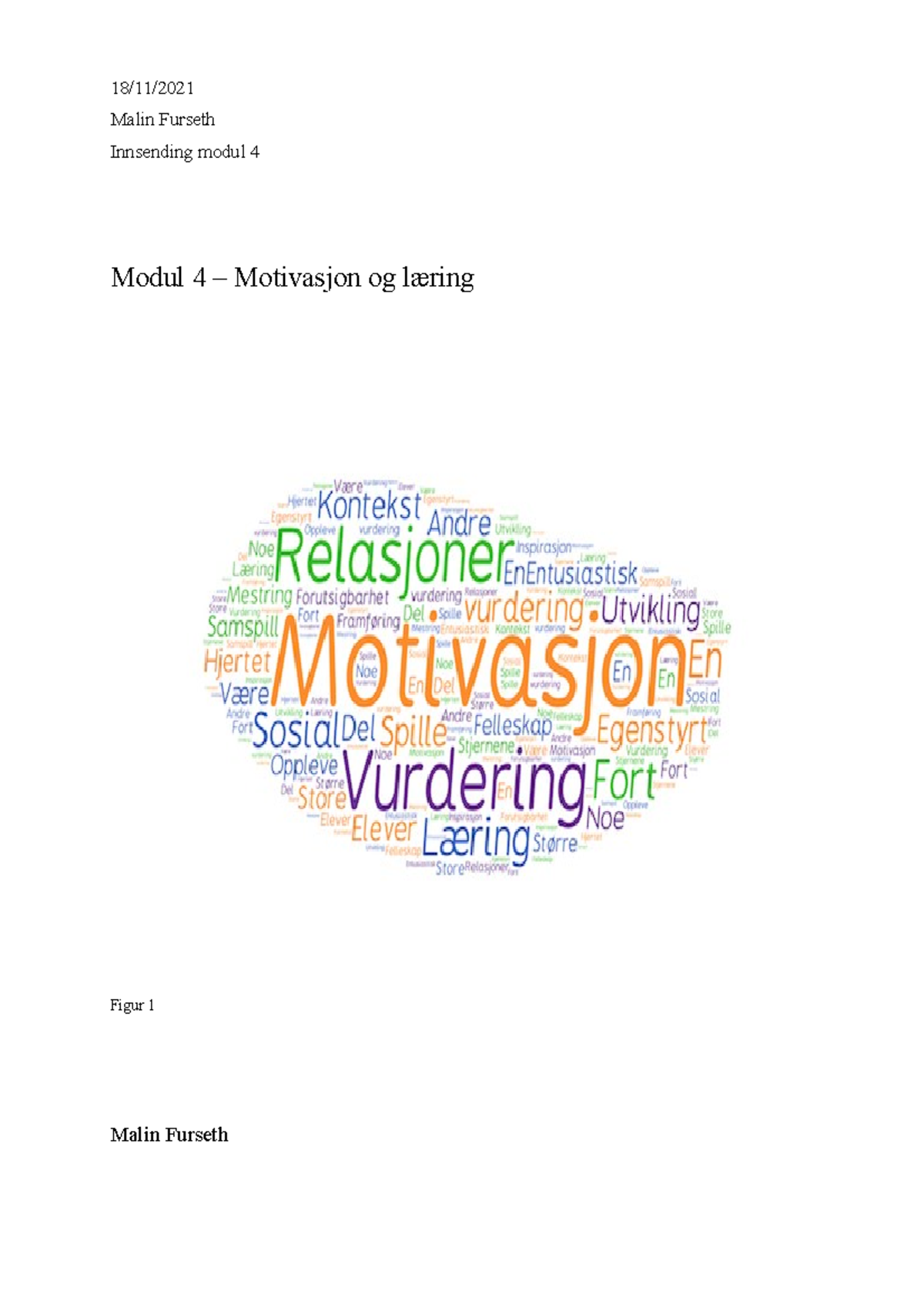 Innsending modul 4- Motivasjon OG Læring - Malin Furseth Innsending ...