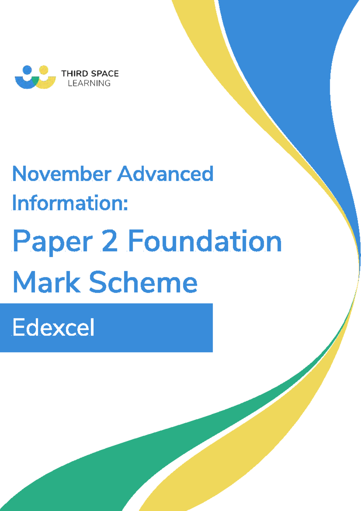 Third Space Learning - Nov 2022 Foundation Paper 2 Mark Scheme ...