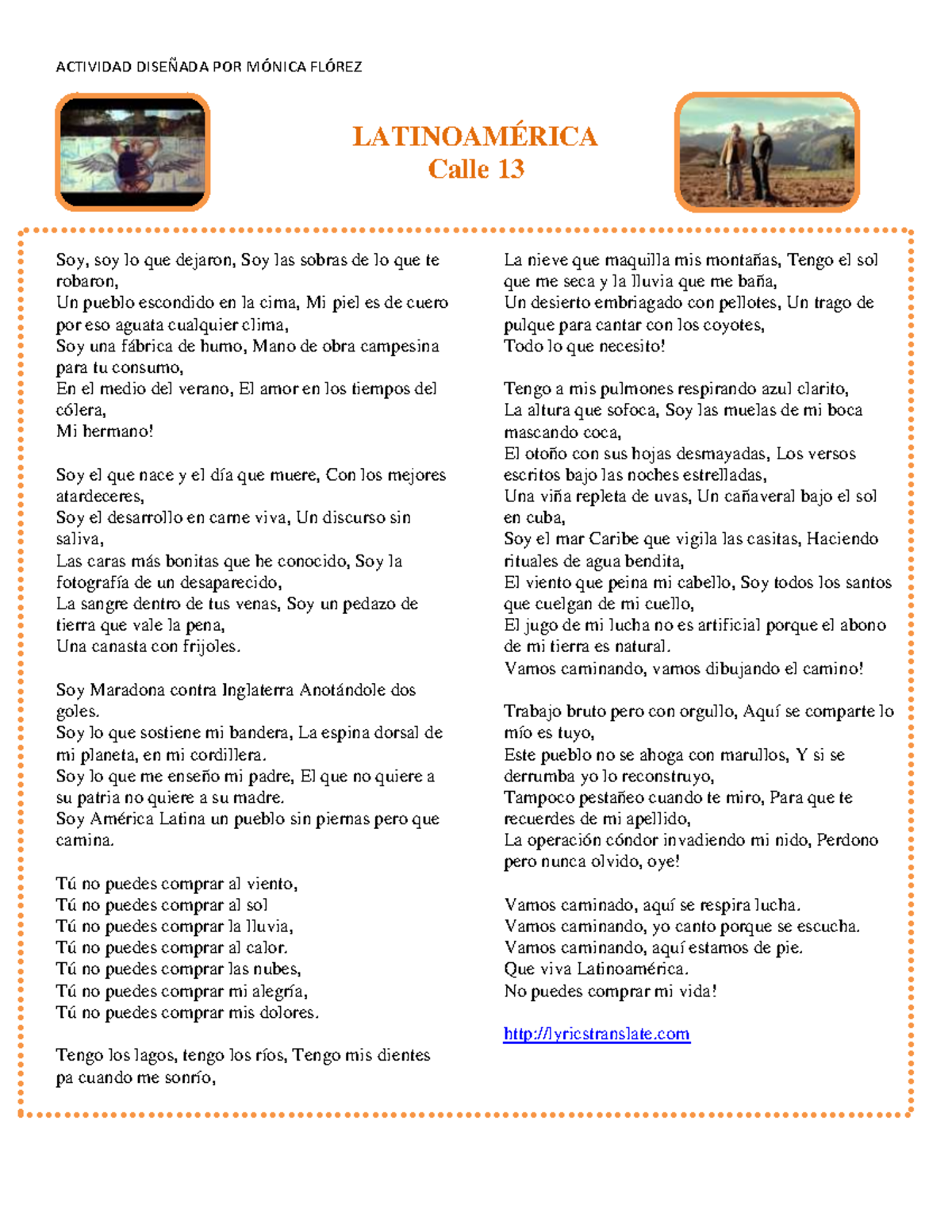 N7 diversidad latinoamerica y colombia cancion lectura y video ...