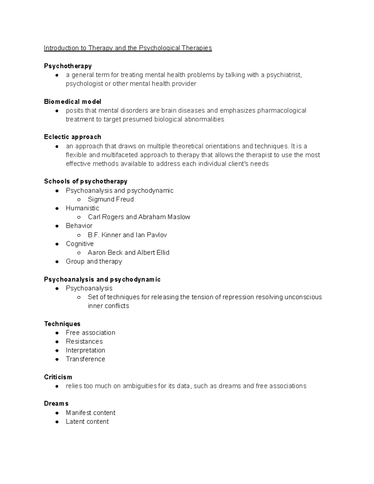 Introduction to Therapy and the Psychological Therapies - Introduction ...