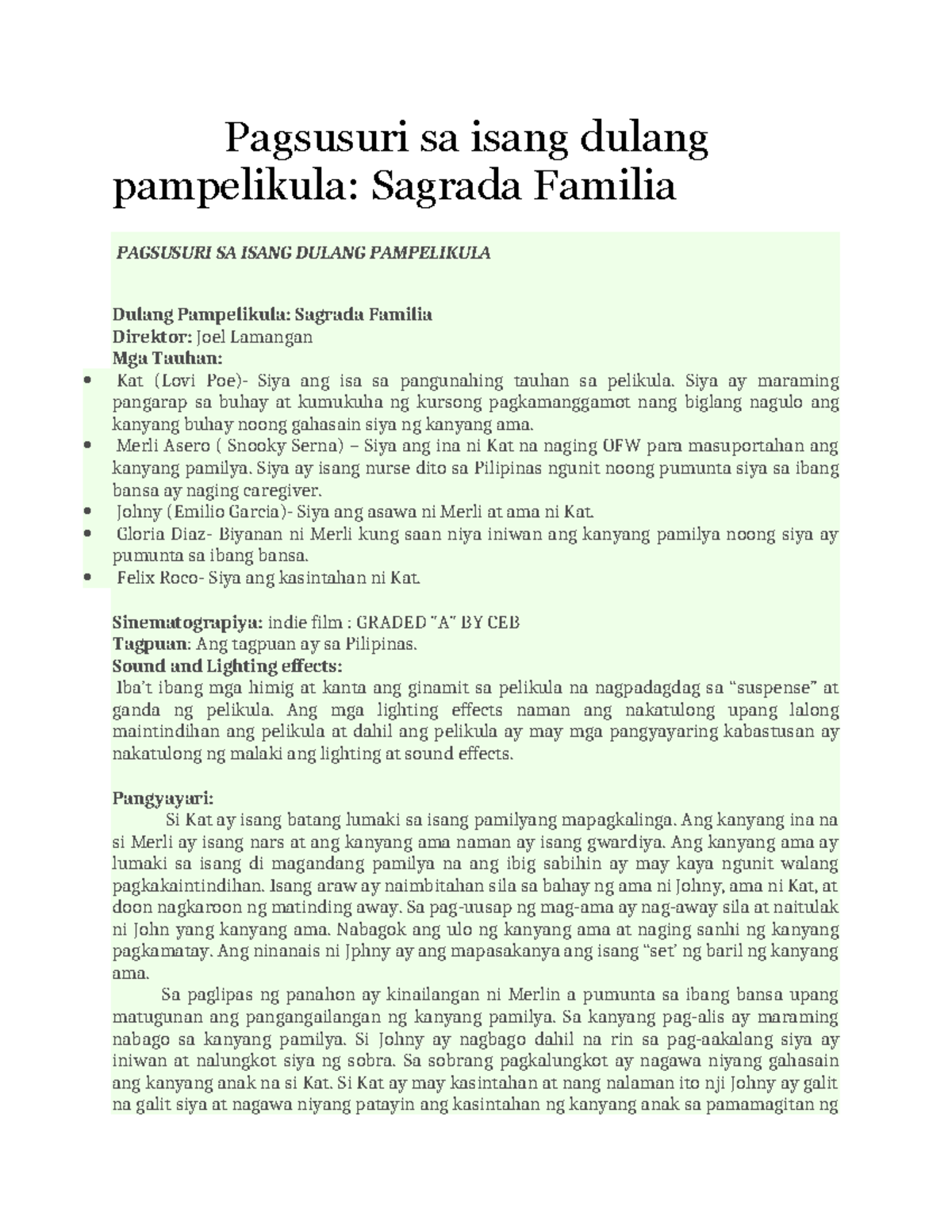 Pagsusuri sa isang dulang pampelikula Sa - Pagsusuri sa isang dulang ...