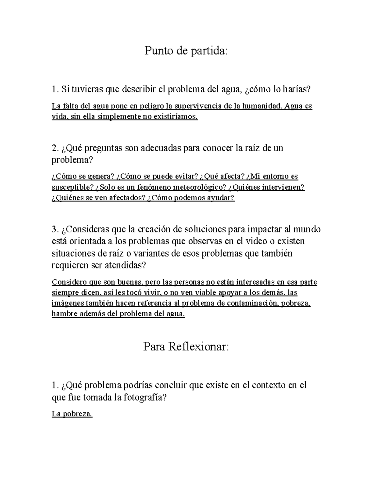 Diario de reflexiones Unidad 4. Identificación de problemas - Punto de partida: 1. Si tuvieras ...