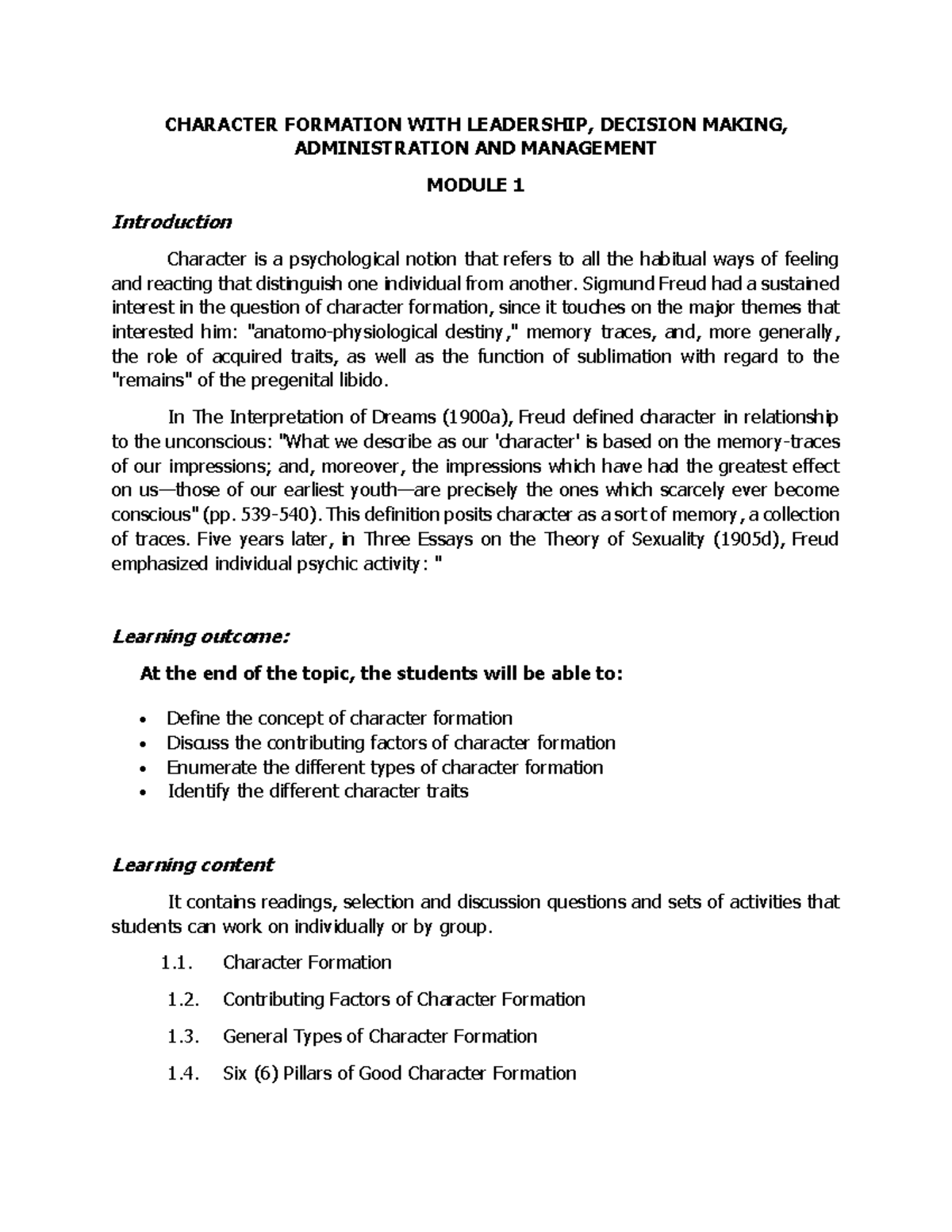 Character- Formation-1 2 - CHARACTER FORMATION WITH LEADERSHIP ...