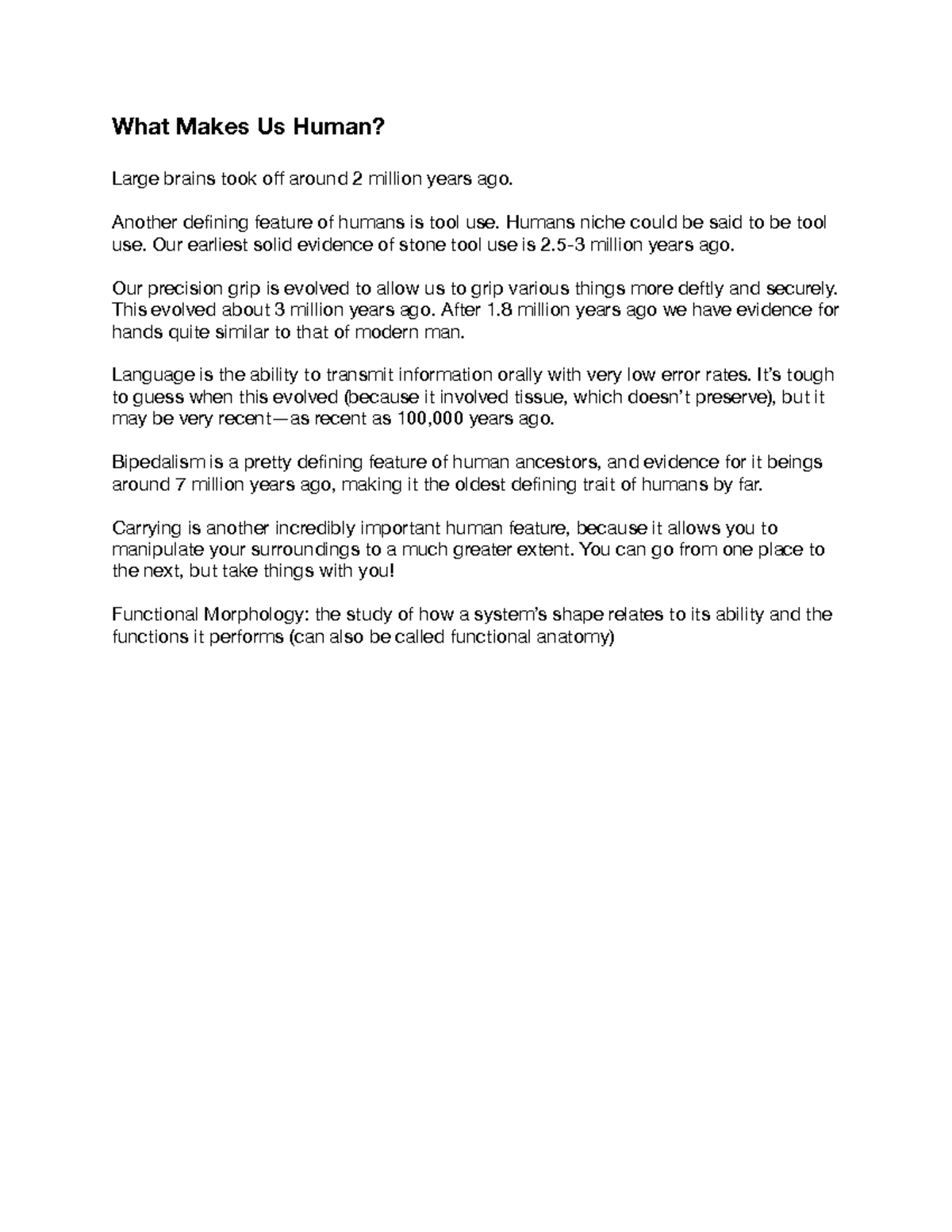 What Makes Us Human - Professor David Strait - What Makes Us Human ...