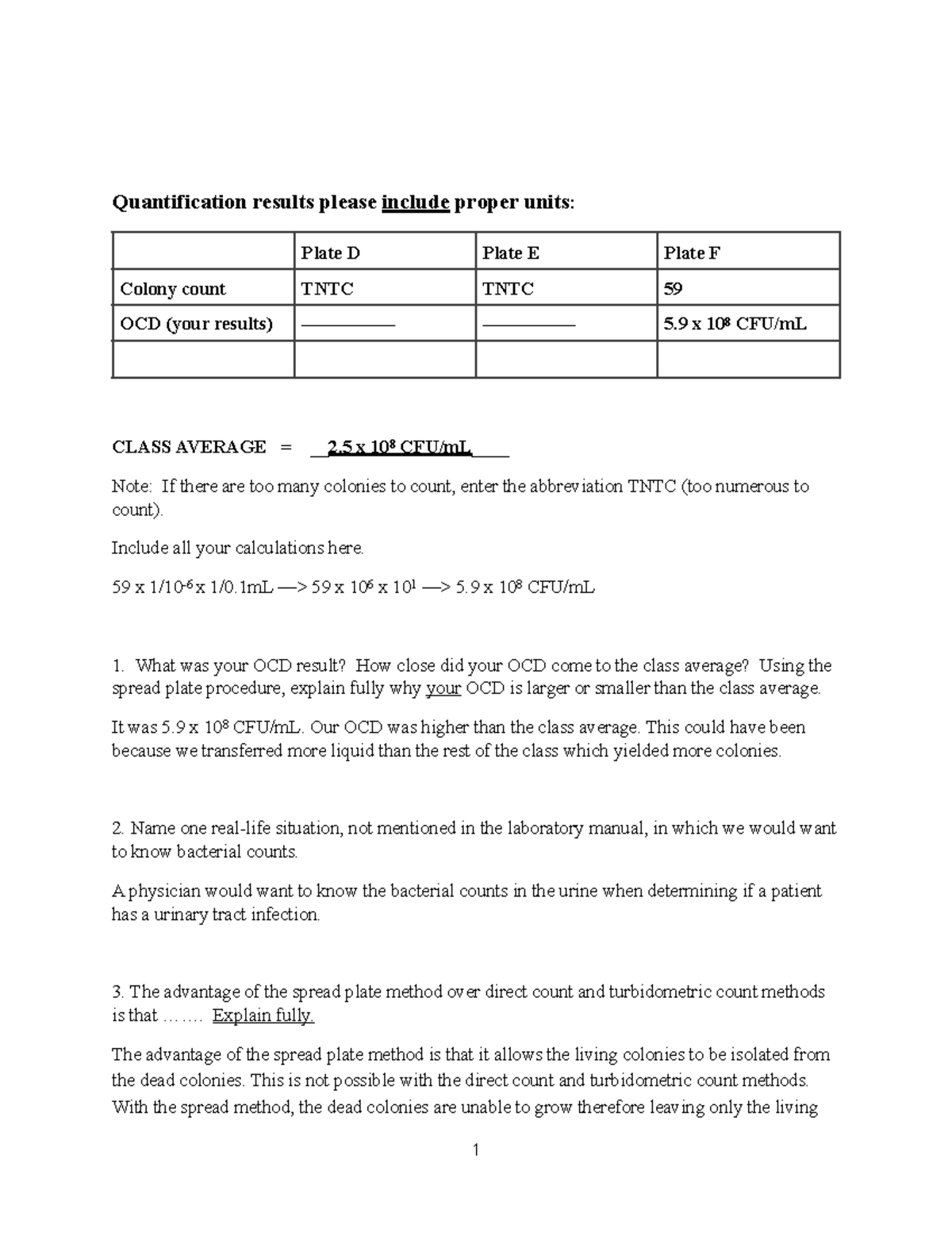 Chapter 5 Quantification of Microorganisms Revised 11162021-1-1 - Quantification results please ...