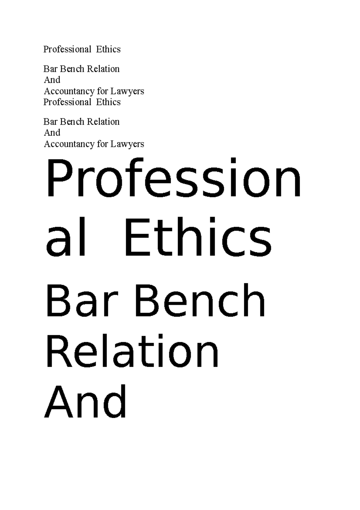 New Microsoft Word Document - Professional Ethics Bar Bench Relation And Accountancy for Lawyers ...