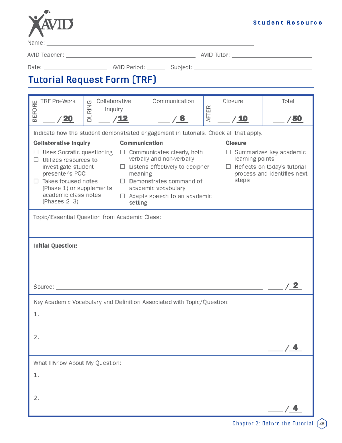 TRF_TEMPLATE2024 - Chapter 2: Before the Tutorial 45 S t u d e n t R e ...