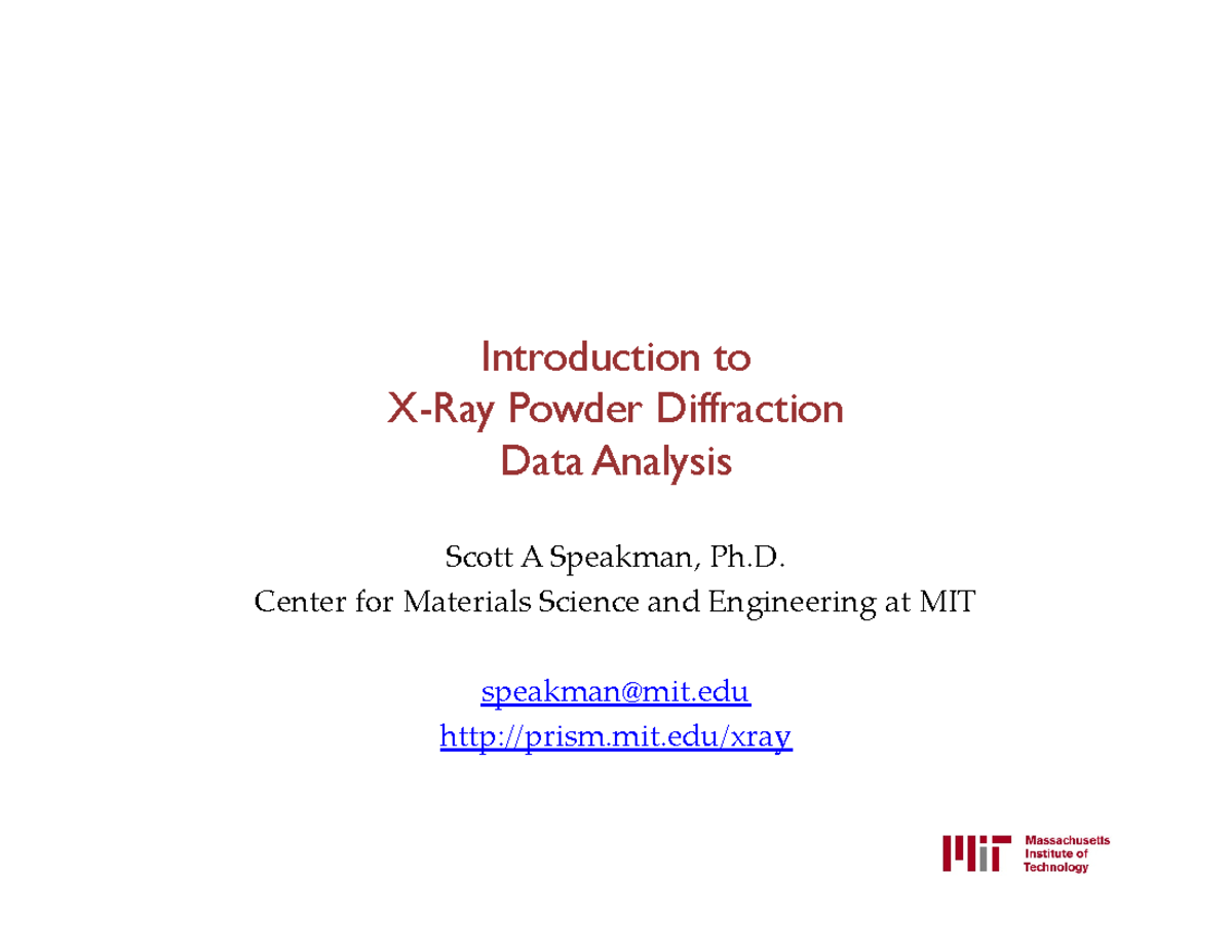 Interpretation XRD of lab that can be refer to - - Studocu