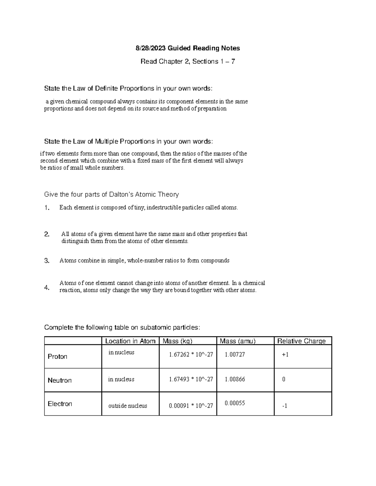 0828 Guided Reading Notes - 8/28/2023 Guided Reading Notes Read Chapter ...
