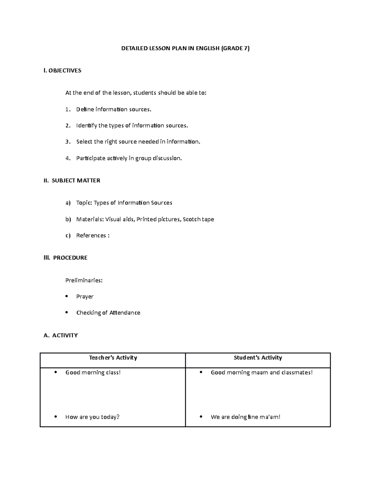 Detailed LessonBanghay Aralin. Social Science. A complete social ...