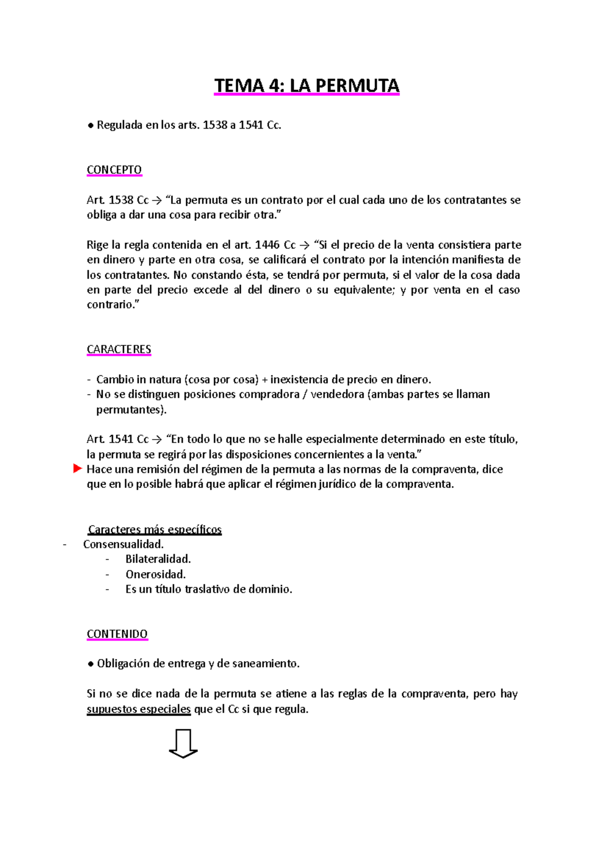 TEMA 4- La permuta - Apuntes 4 - TEMA 4: LA PERMUTA Regulada en los ...