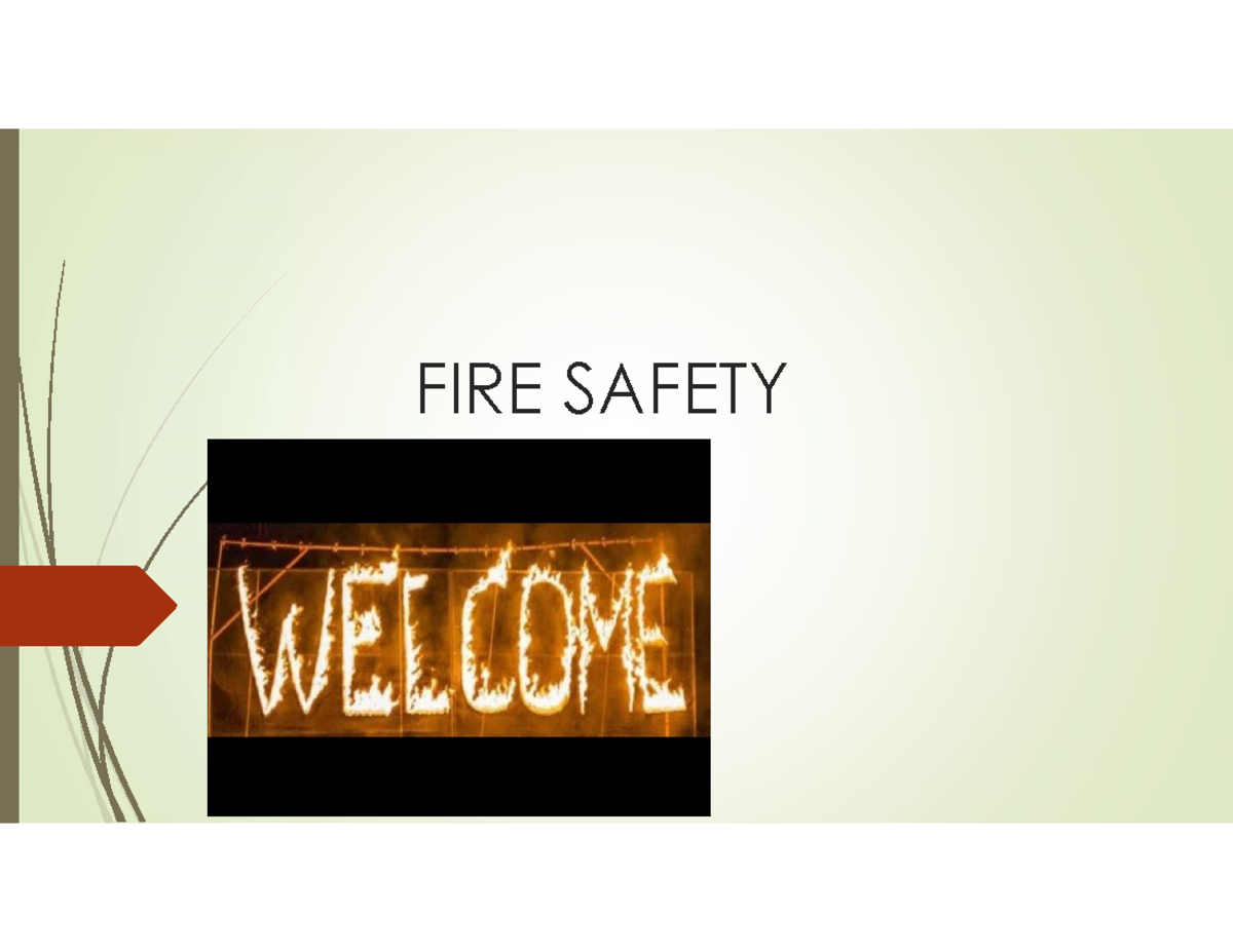 Industrial Safety module 2-5 - FIRE SAFETY FIRE HAZARD ANALYSIS Performing an FHA is a fairly ...
