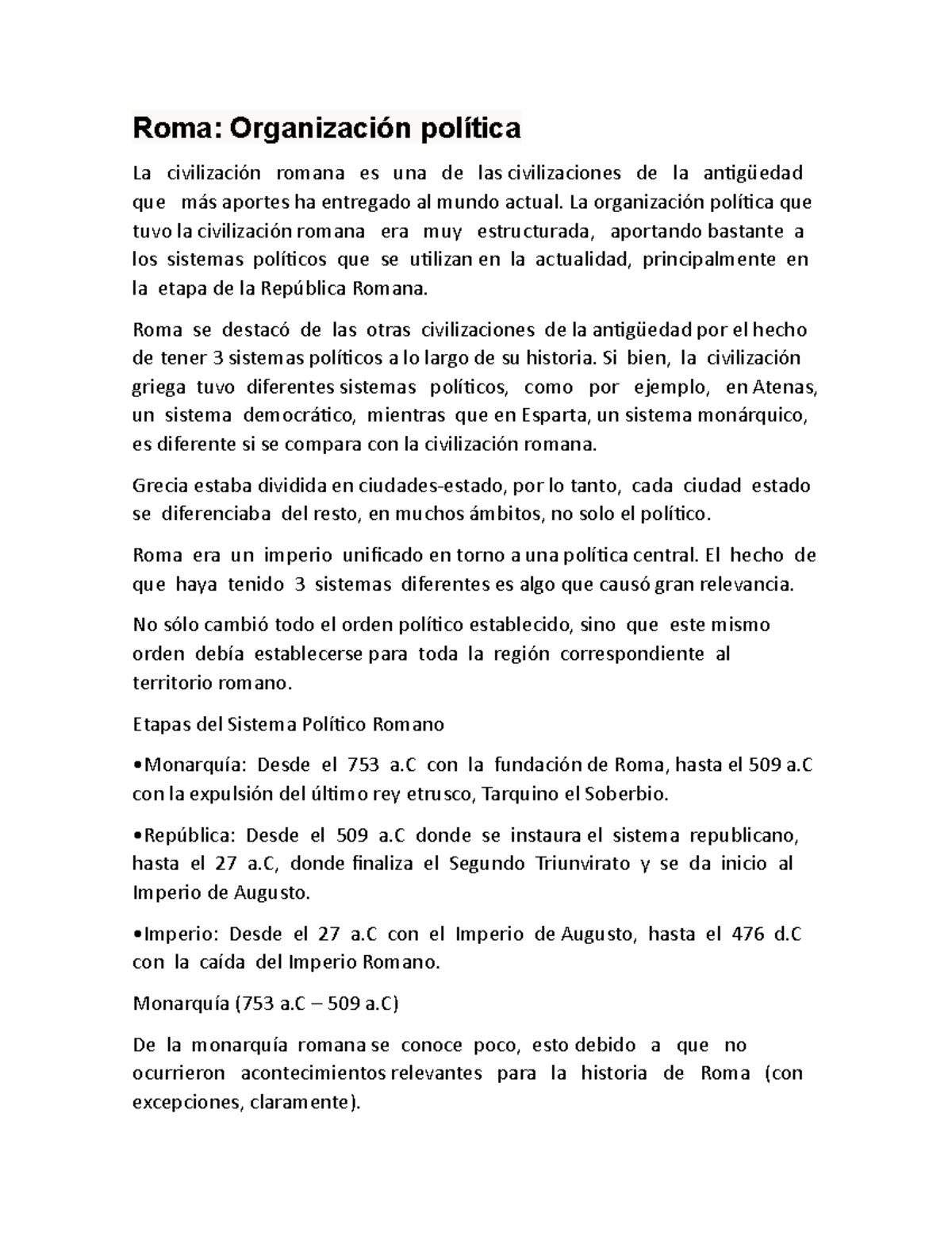 Roma Organizacion Politica - Roma: Organización política La ...