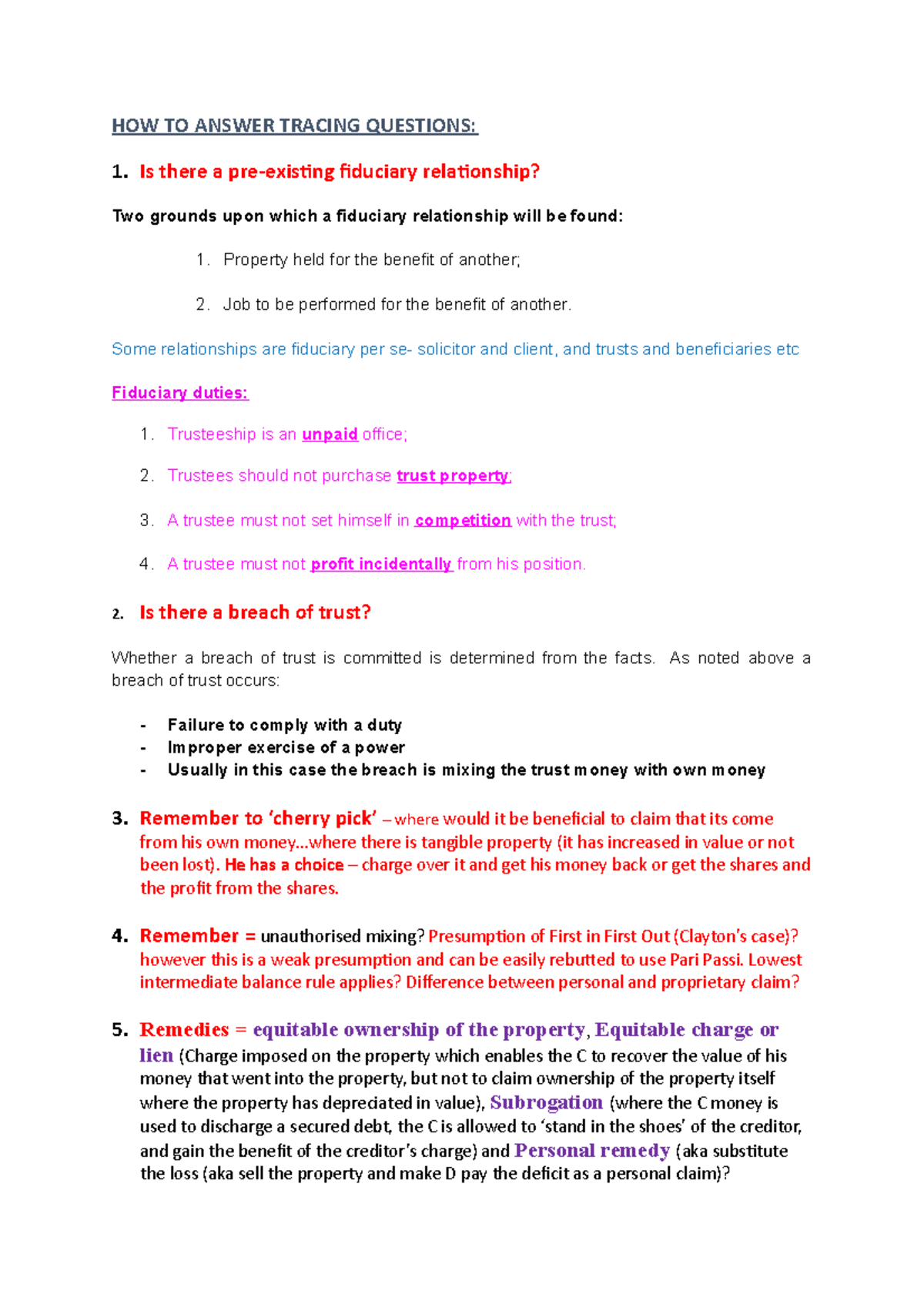 HOW TO Answer Tracing Questions - HOW TO ANSWER TRACING QUESTIONS: 1 ...