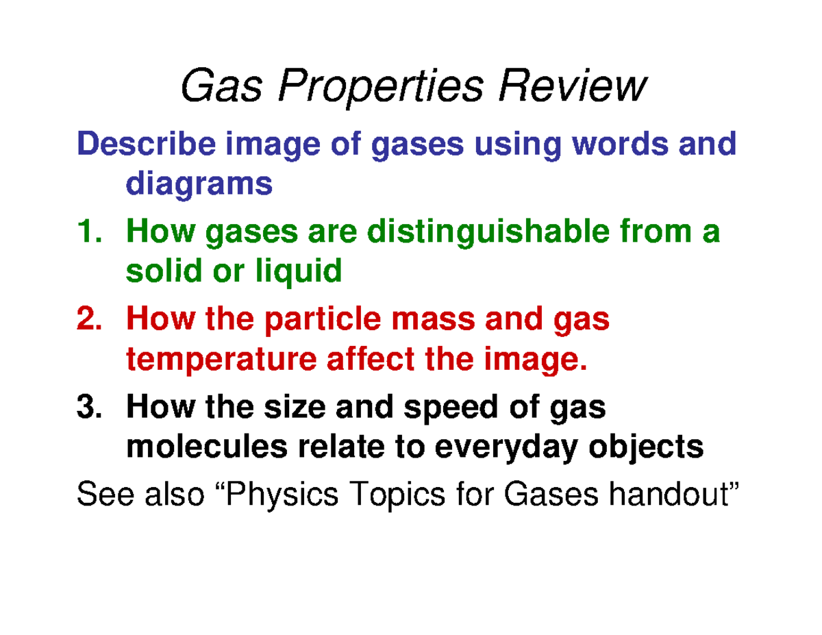 - Gas Properties chemistry clicker and discussion questions - Gas ...