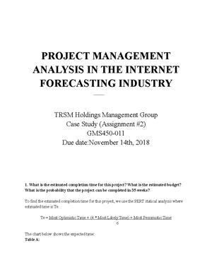 CASE STUDY for the second assignment - Case Study Report Project ...