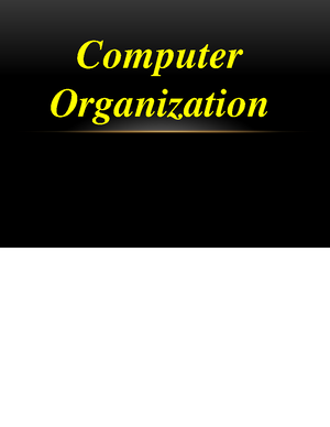 Architecture Computer - Computer Organization - Studocu