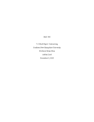 PAD 340 Module Four Short Paper - Module Four Short Paper SNHU - PAD ...