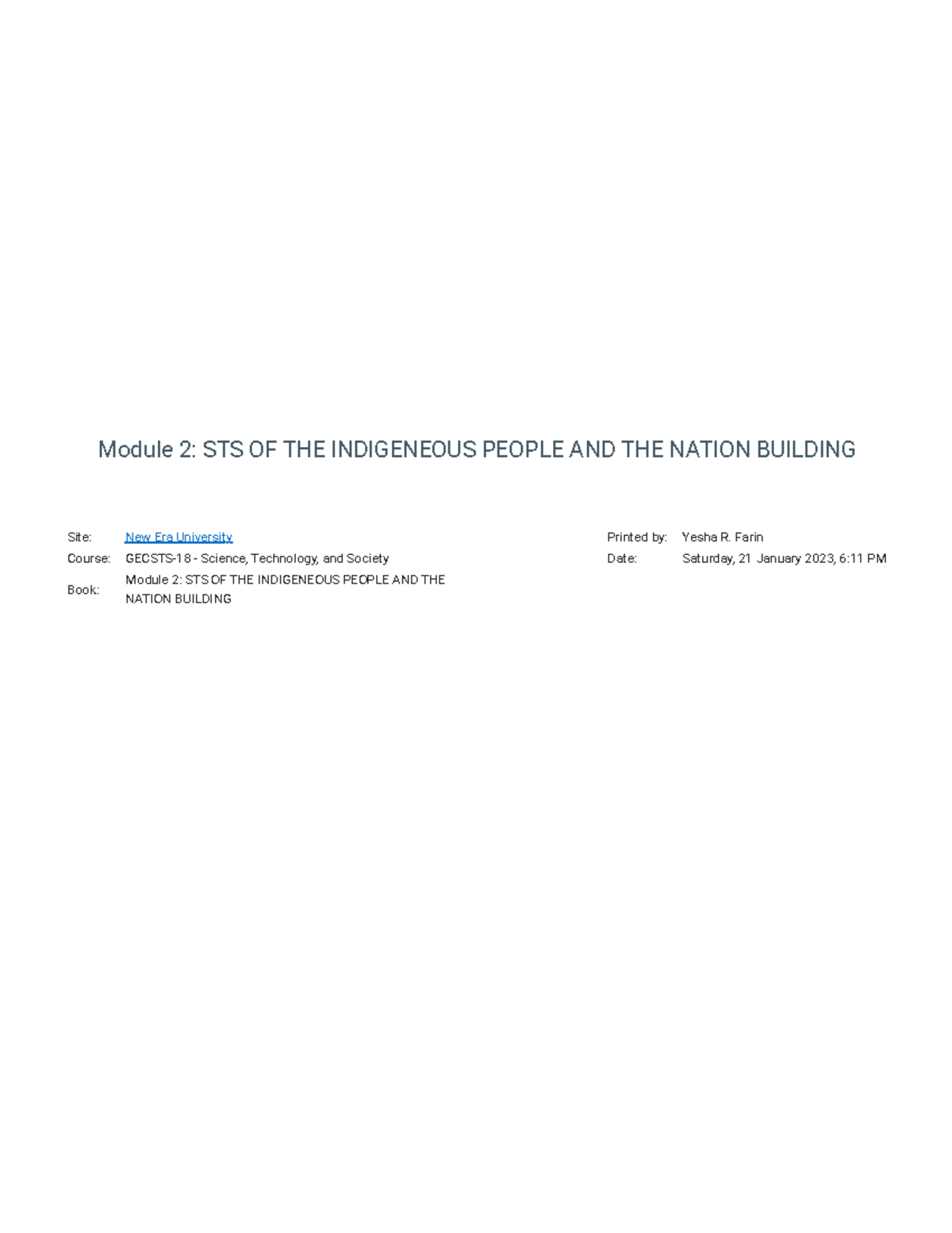 Module 2 STS OF THE Indigeneous People AND THE Nation Building - Module 2: STS OF THE ...