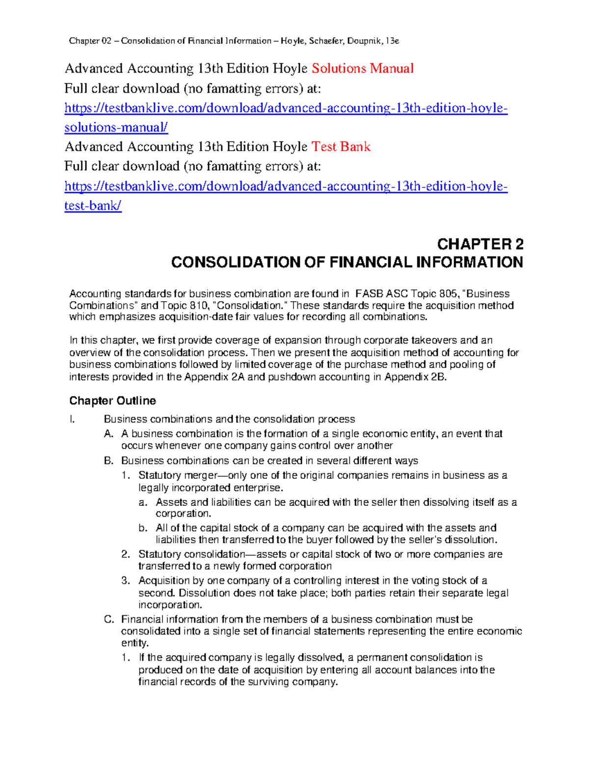 Pdf advanced accounting 13th edition hoyle solutions manual scribd compress - Advanced ...