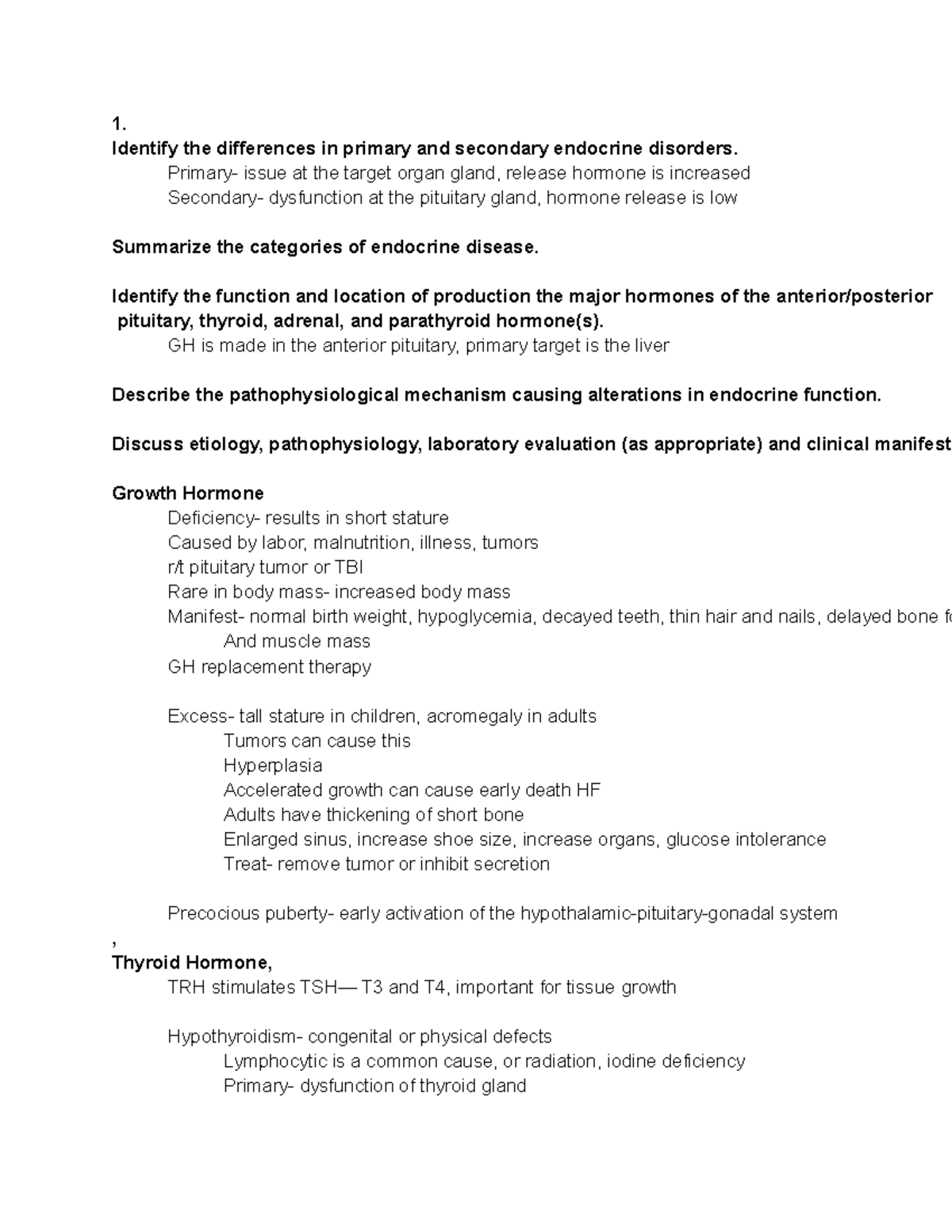 Patho 3 - 1. Identify the differences in primary and secondary ...