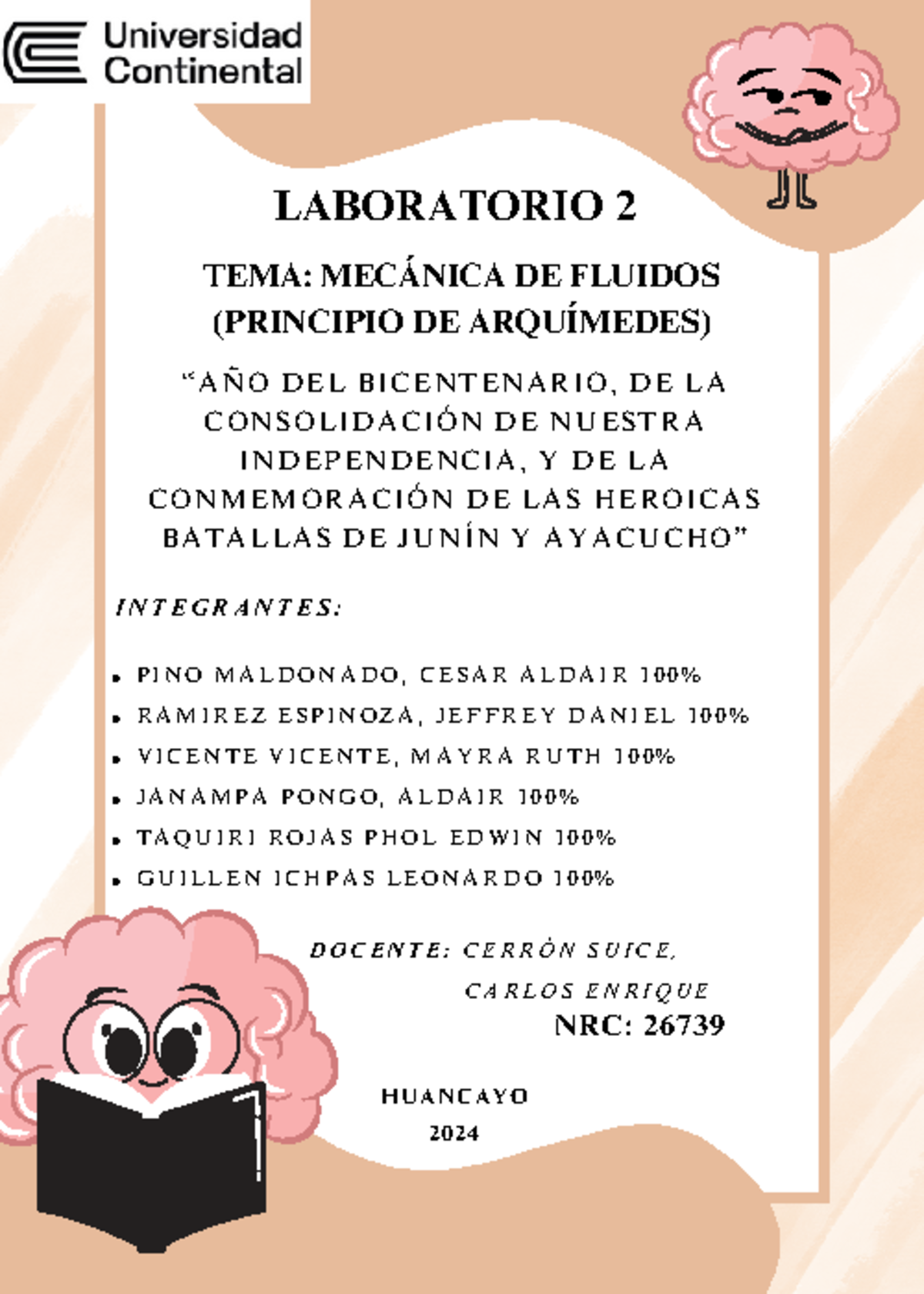 Lab fis - P I N O M A L D O N A D O , C E S A R A L D A I R 1 0 0 % R A M I R E Z E S P I N O Z ...