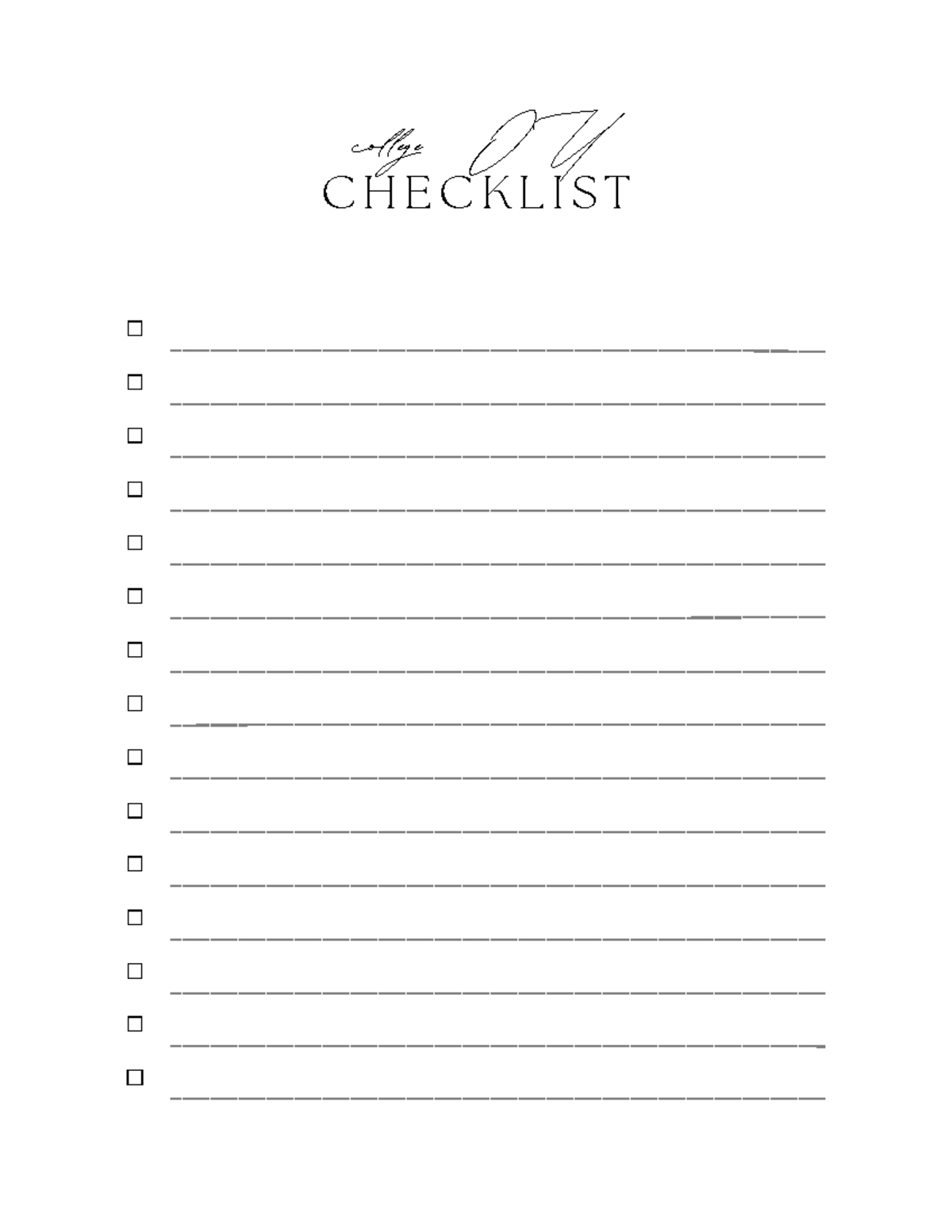White Minimalist Elegant Checklist - FMG.-202 - C H E C K L I S T ...